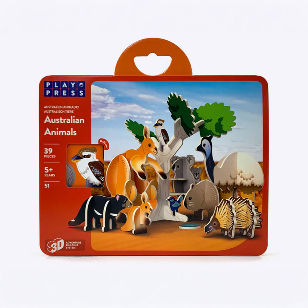 Pop-out & Build Australian Animals Play Set